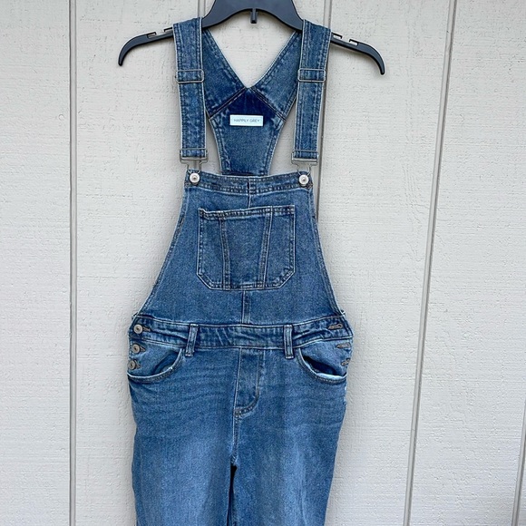 Happily Grey | Jeans | Happily Grey Overalls Button Sides Raw Hem ...